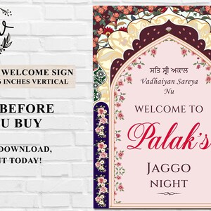 Choora, Sangeet | Digital Sign, Welcome Sign | Sangeet Wedding Sign ...