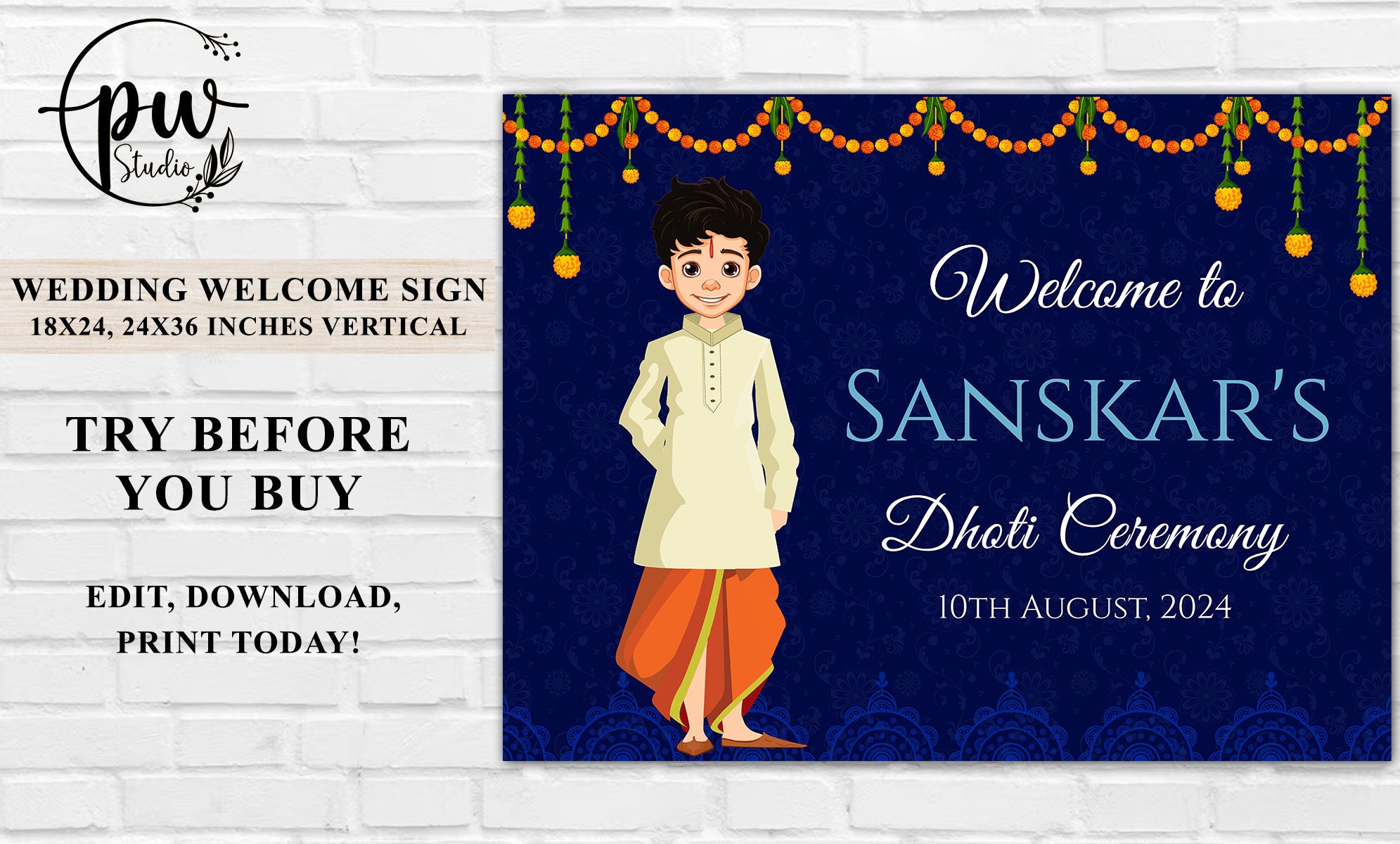 Dhoti Function Welcome Signs & Dothi Function Decor, Dhoti Function ...