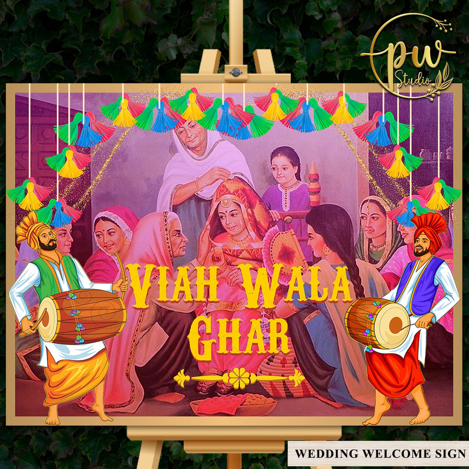 Sadi Kuri Da Viah Wala Ghar Jago Welcome Sign, Sade Munde Da Viah as ...