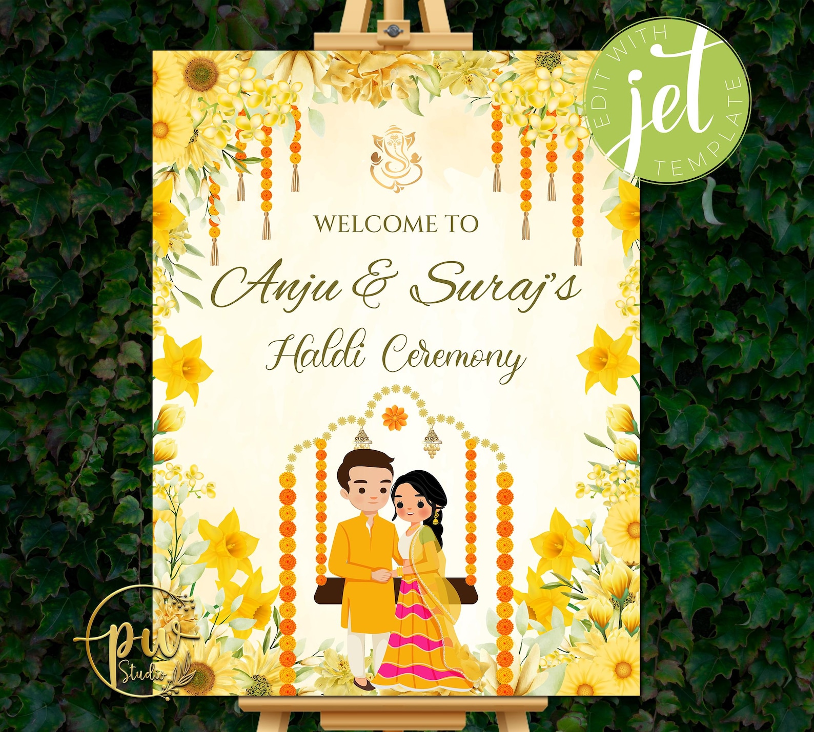 Haldi Welcome Sign, Indian Ceremony Poster (digital Download) - Etsy