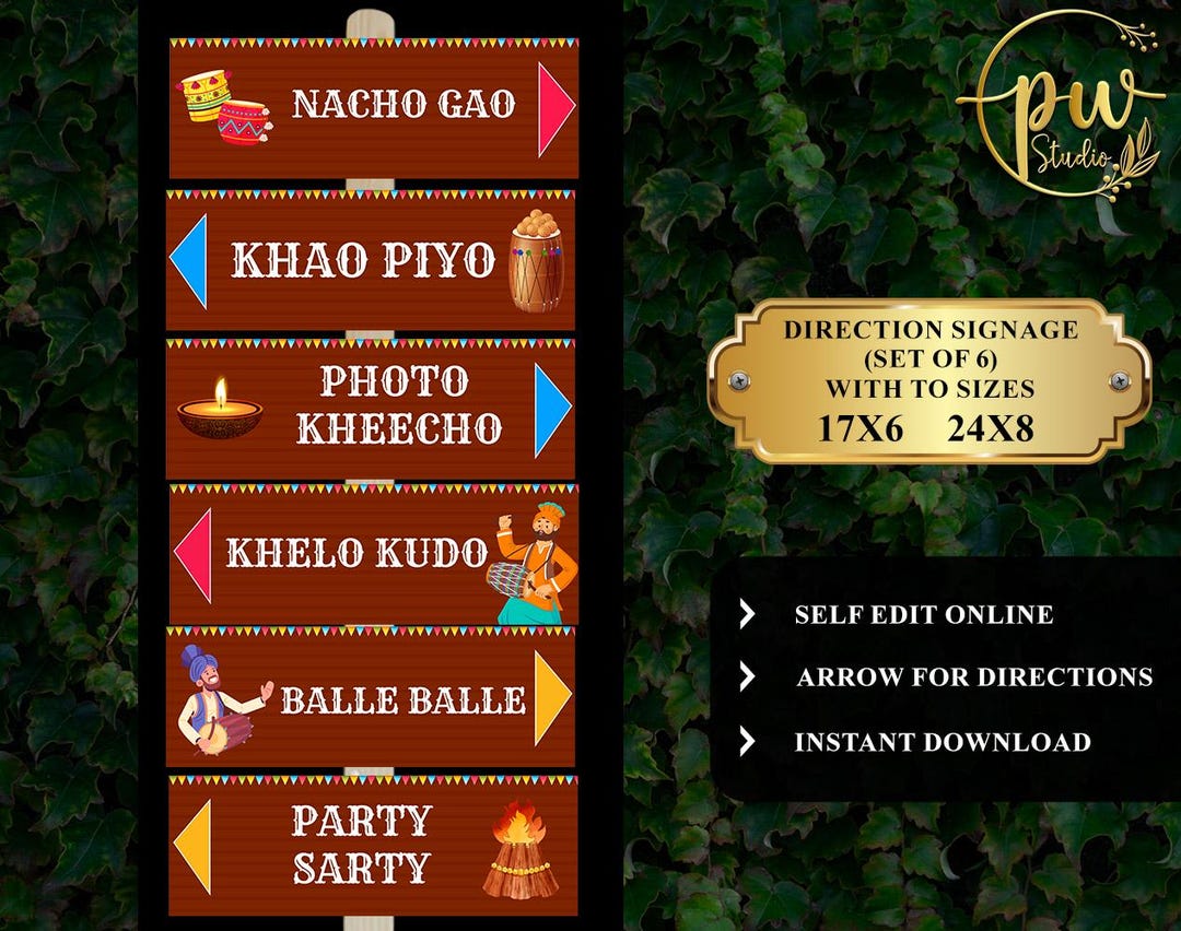 Jago Direction Signs Sikh & Bollywood Decor Signs, Indian Truck Art ...