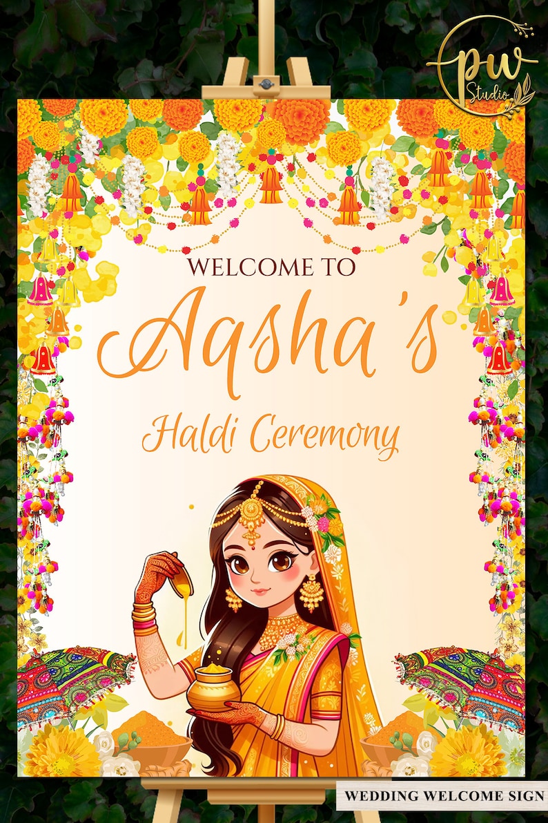 Wedding Haldi Welcome Signs Haldi Decoration, Haldi Posters as Welcome ...