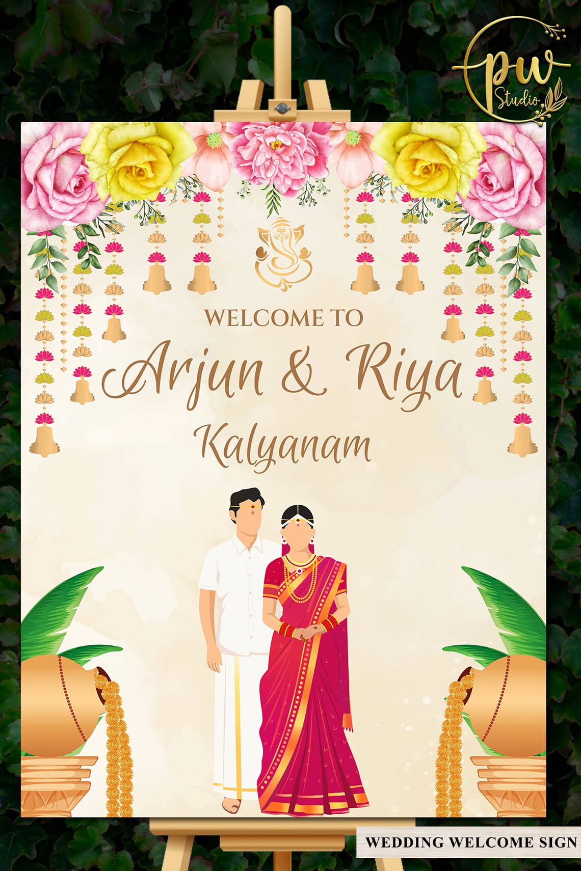 South Indian Wedding Welcome Signs Kalyanam as Tamil Welcome Sign ...