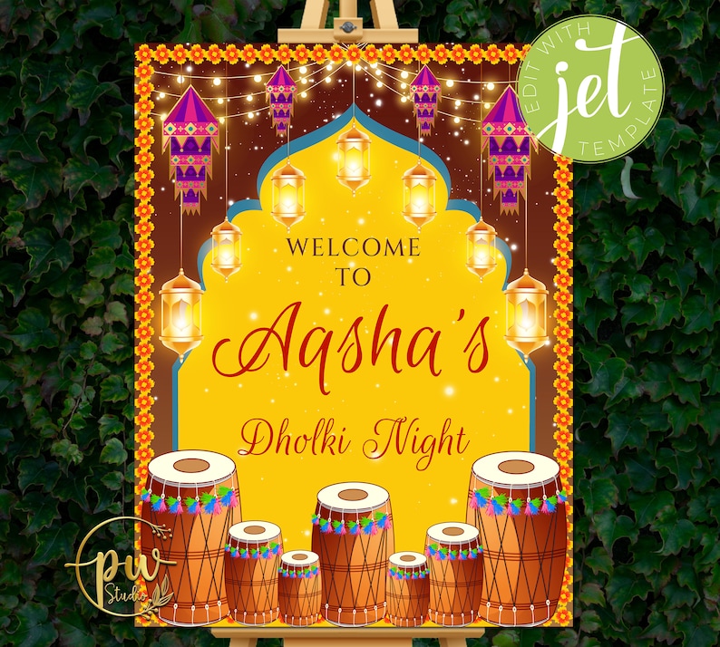 Dholki Decorations & Dholki Welcome Signs, Muslim Dholki Signs as ...