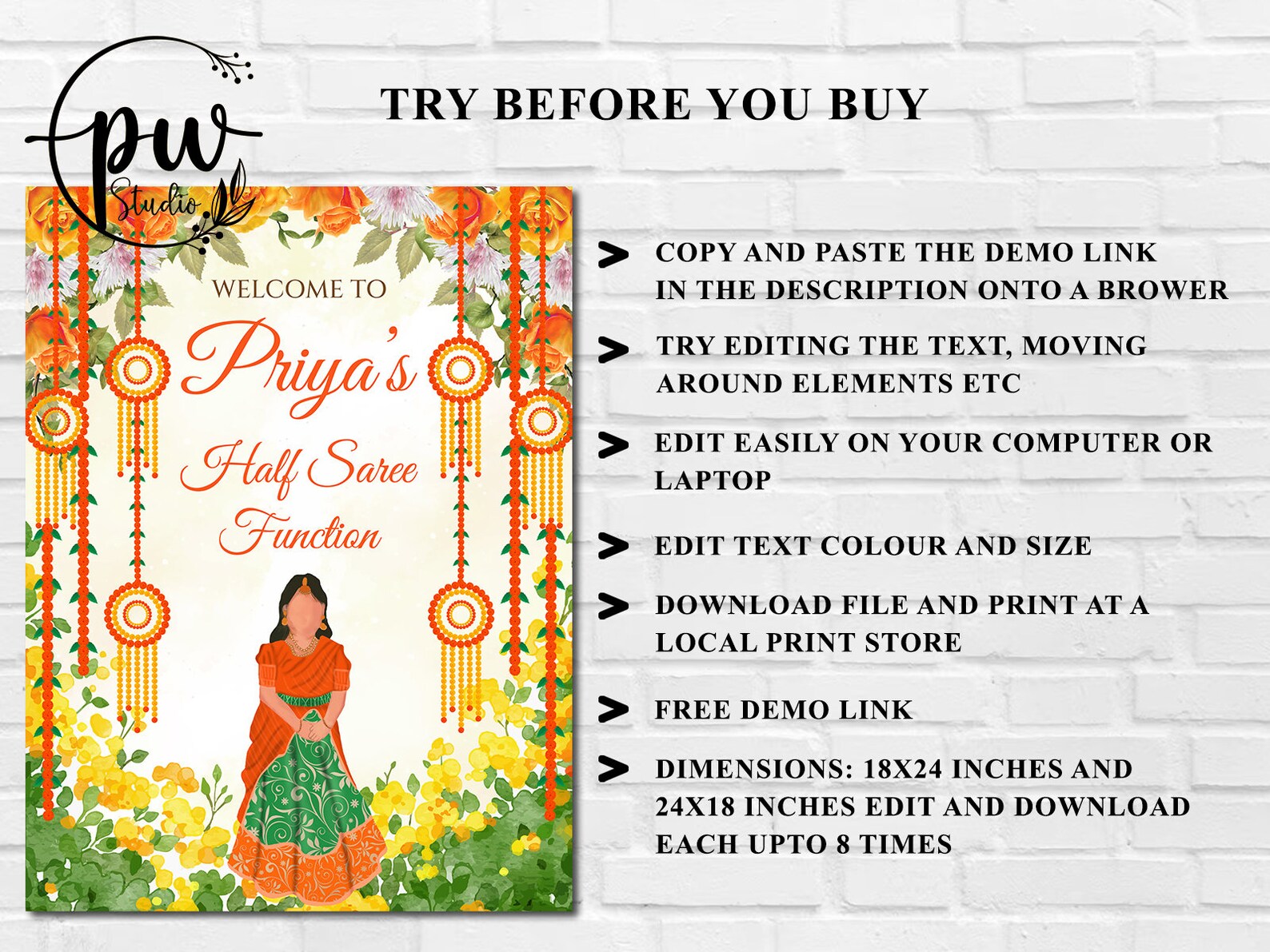 Half Saree Signs as Welcome Sign Half Saree, Half Saree Function Sign ...