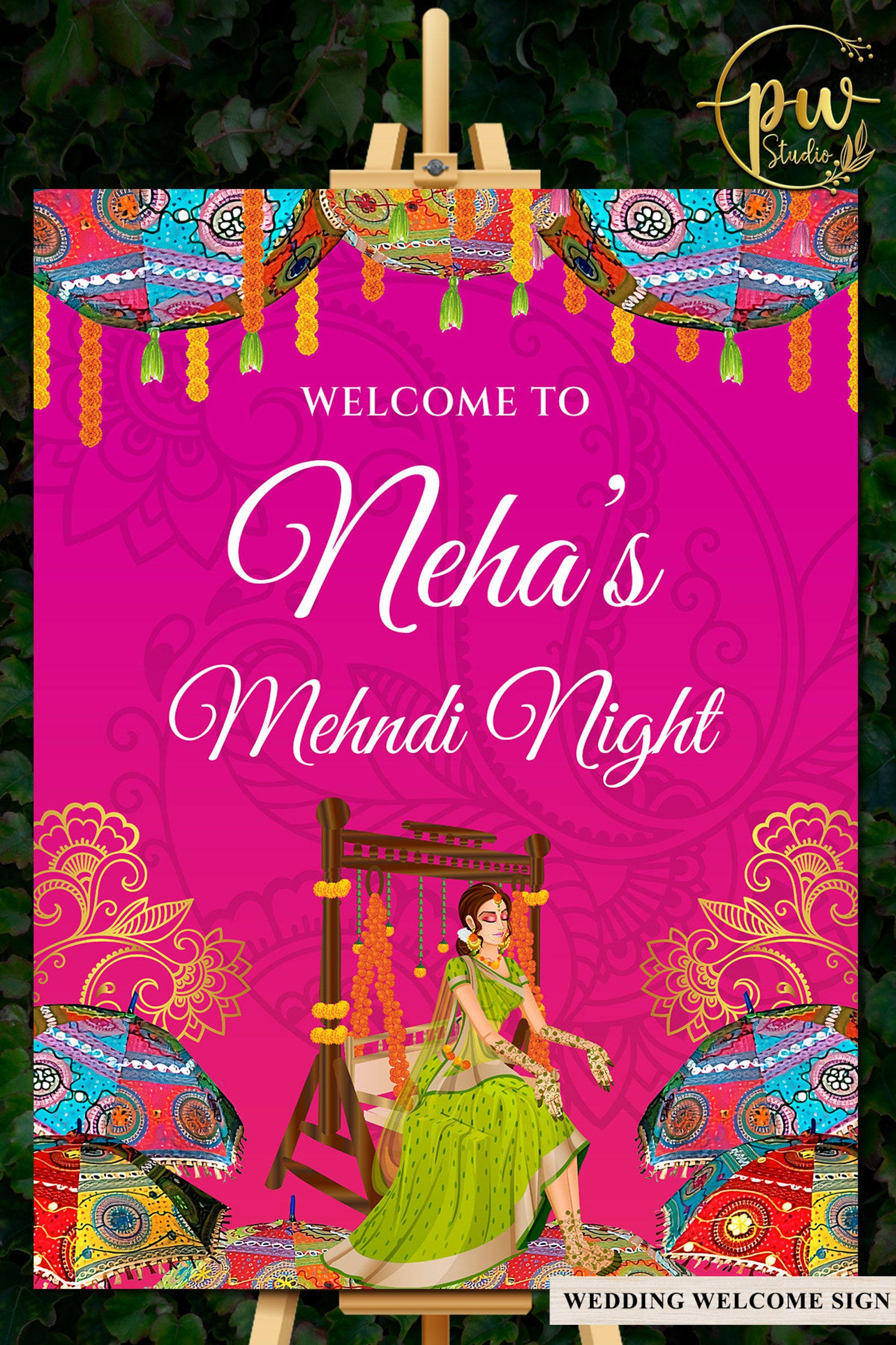 Mehndi Decor Signs as Mehndi Signs, Mendhi Umbrella Decor as Mehendi ...