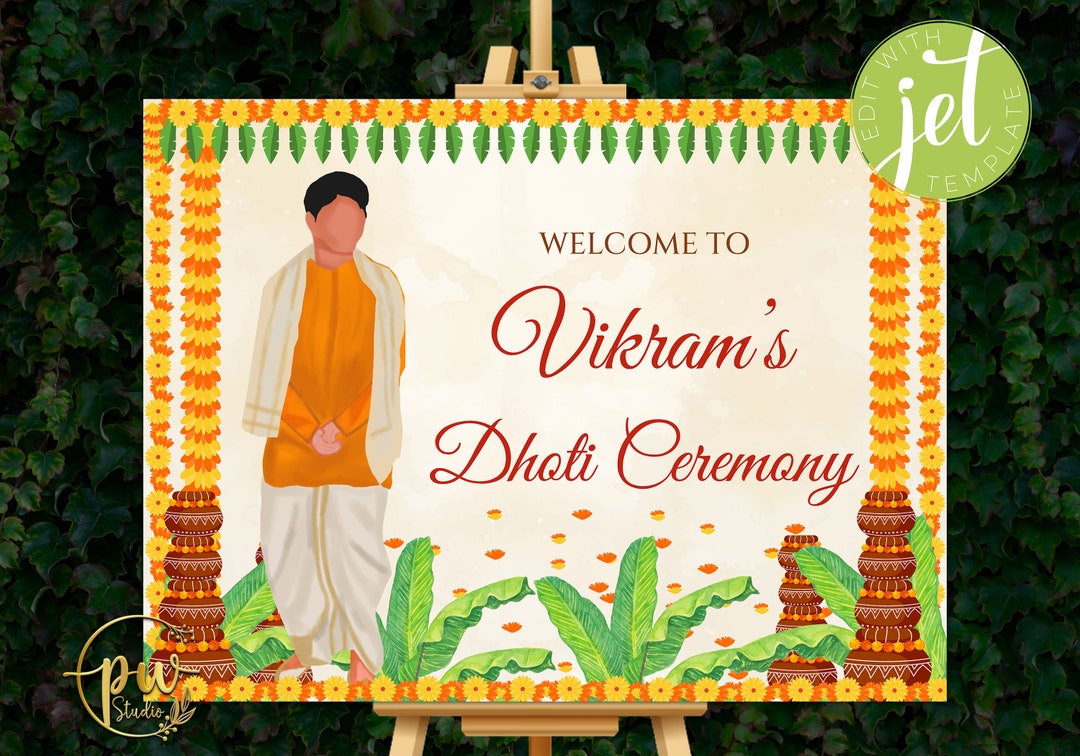 Pancha Kattu Welcome Sign as Panchalu Welcome Sign, Dhoti Function ...