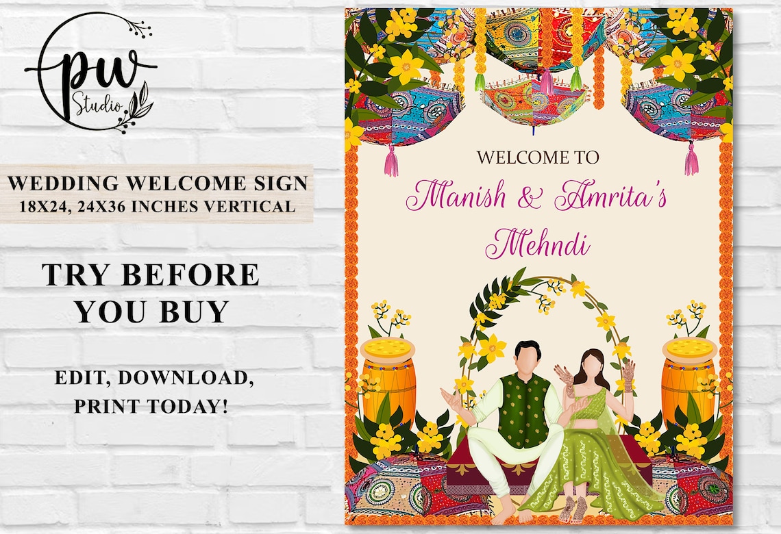 Mendhi Welcome Signs as Mehndi Signs, Mendhi Decoration, Mehndi Welcome ...