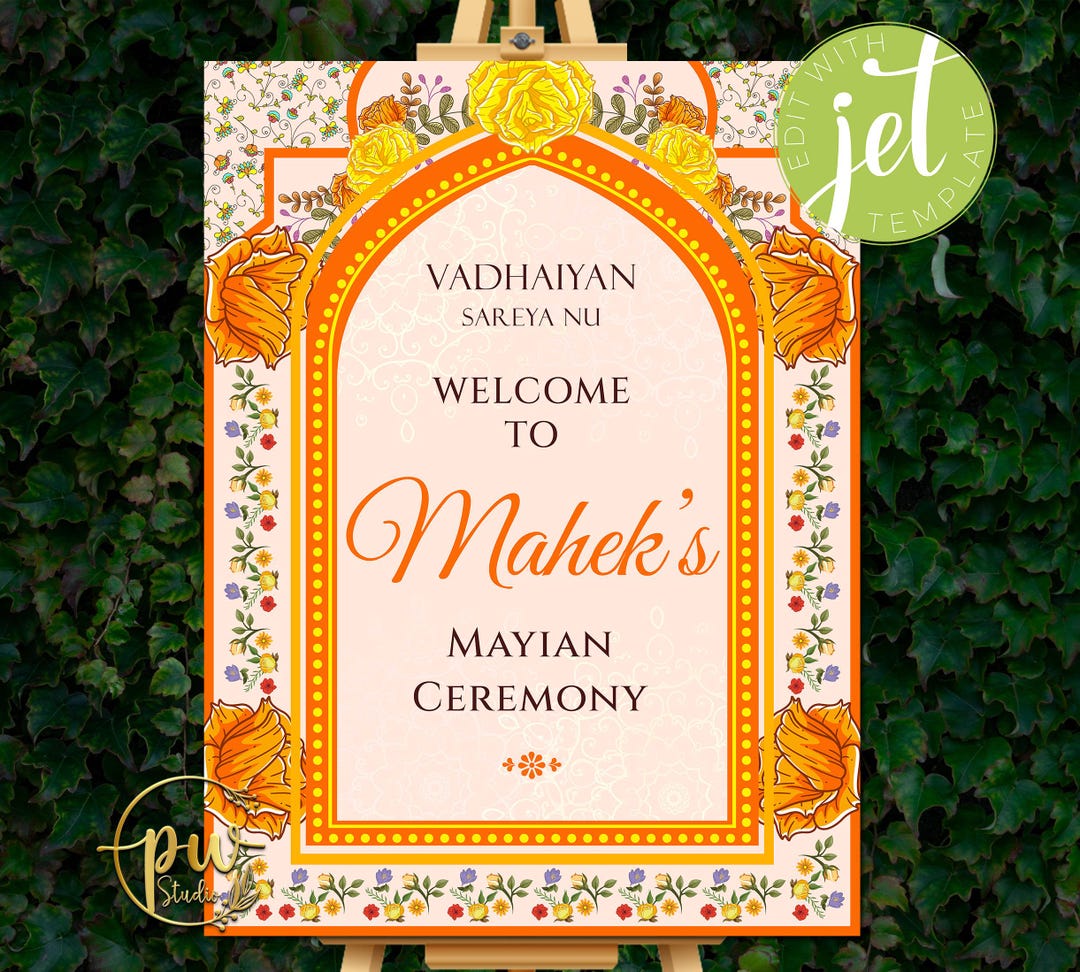 Maiyan Welcome Signs, Maiyan Signs as Haldi Signs, Haldi Welcome Sign ...