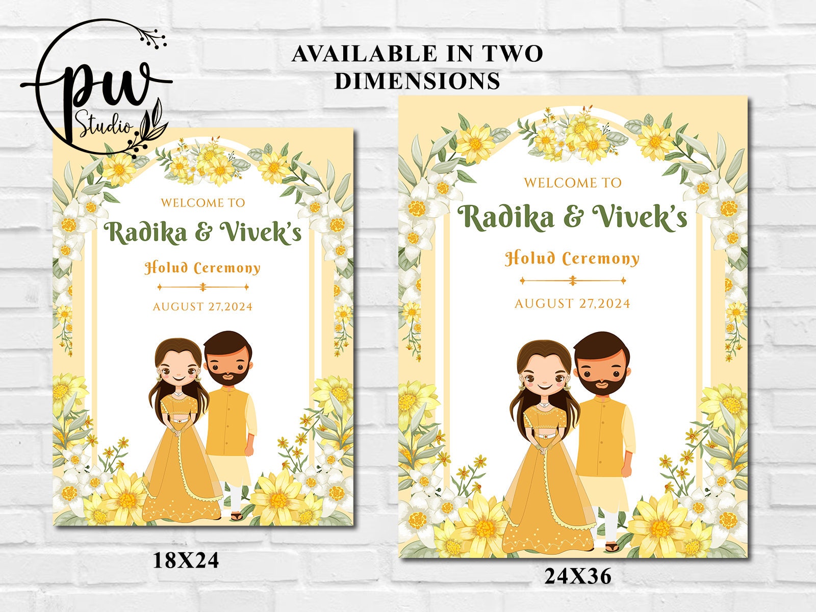 Haldi Welcome Decor Haldi Poster, Welcome to Haldi Signs & Welcome ...