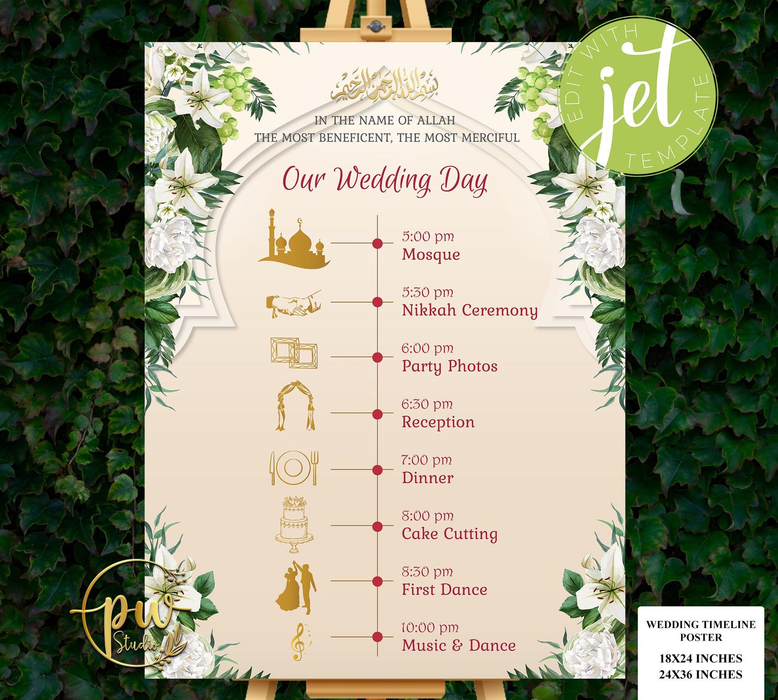 Muslim Wedding Program, Nikkah Program Wedding & Nikkah Timeline ...