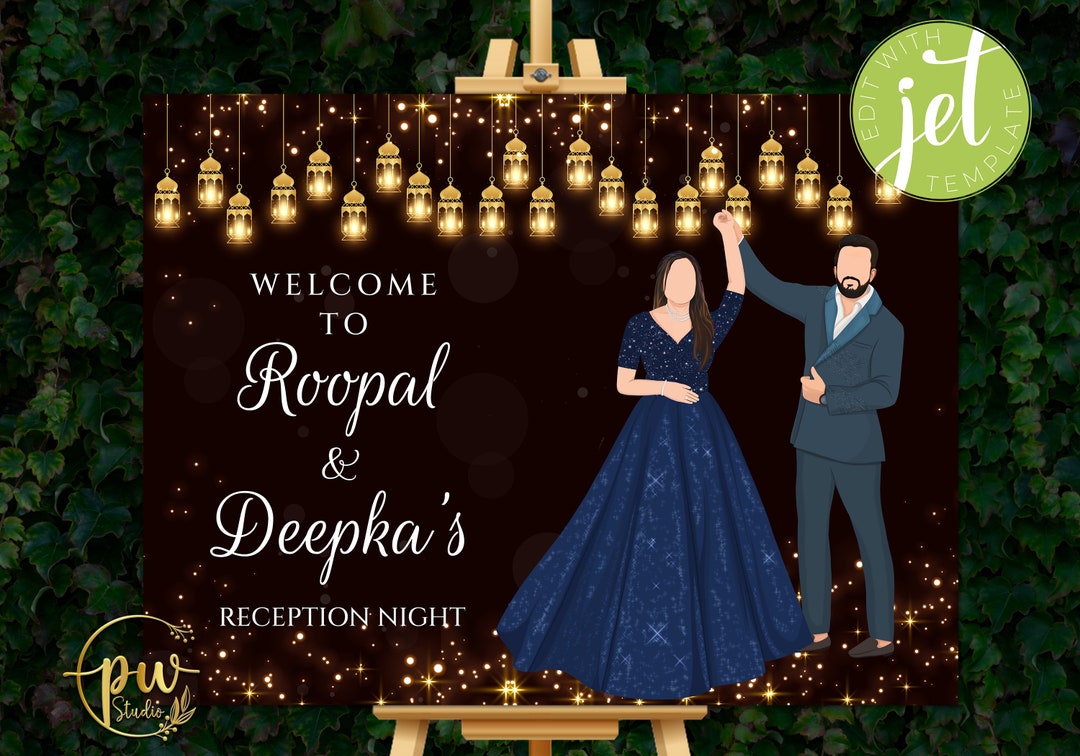 Indian Reception Sign & Indian Wedding Reception Sign, Indian Reception ...