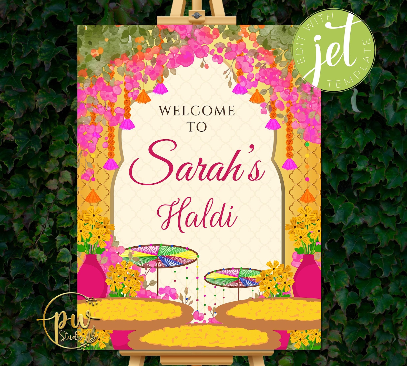 Haldi Decor as Pithi Welcome Signs, Haldi Welcome Signs as Haldi ...