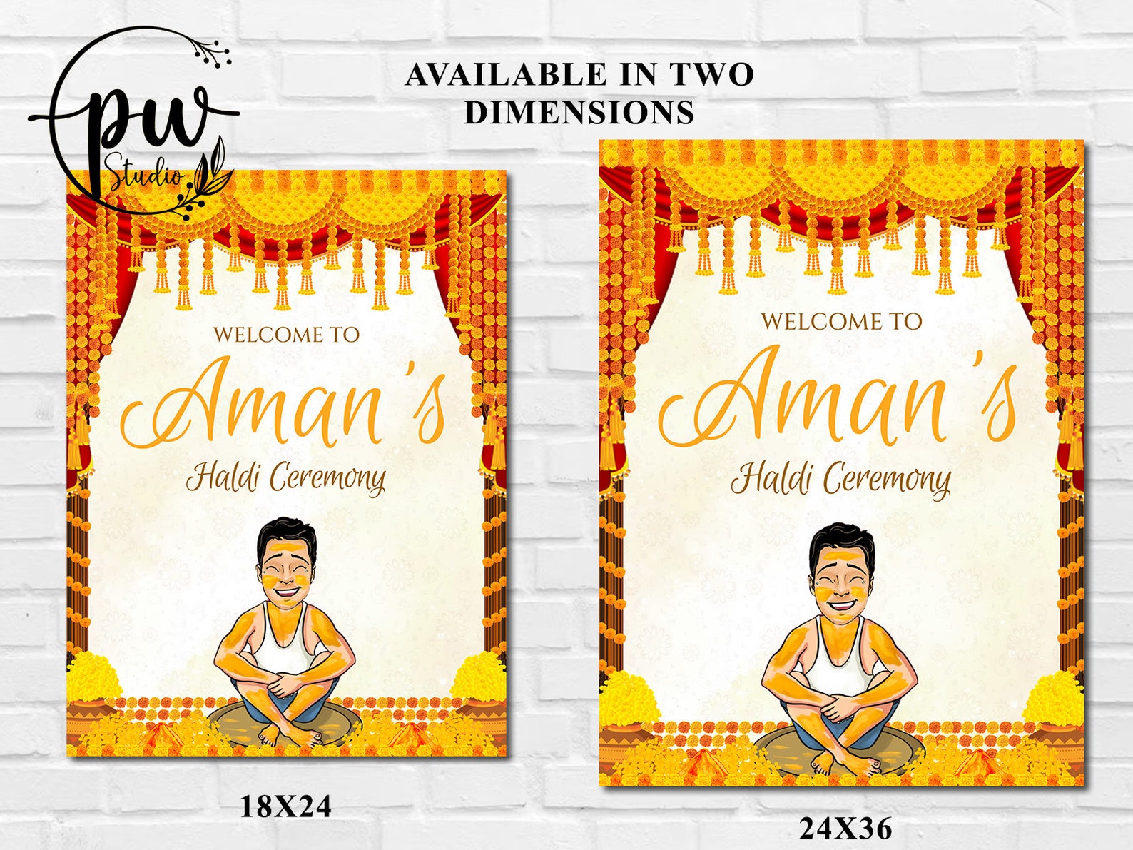 Boy Haldi Posters & Groom Haldi Signs, Welcome to Haldi Sign for Boy as ...