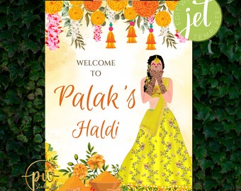 Haldi Posters as Welcome to Haldi Signs & Haldi Welcome Signs, Haldi ...