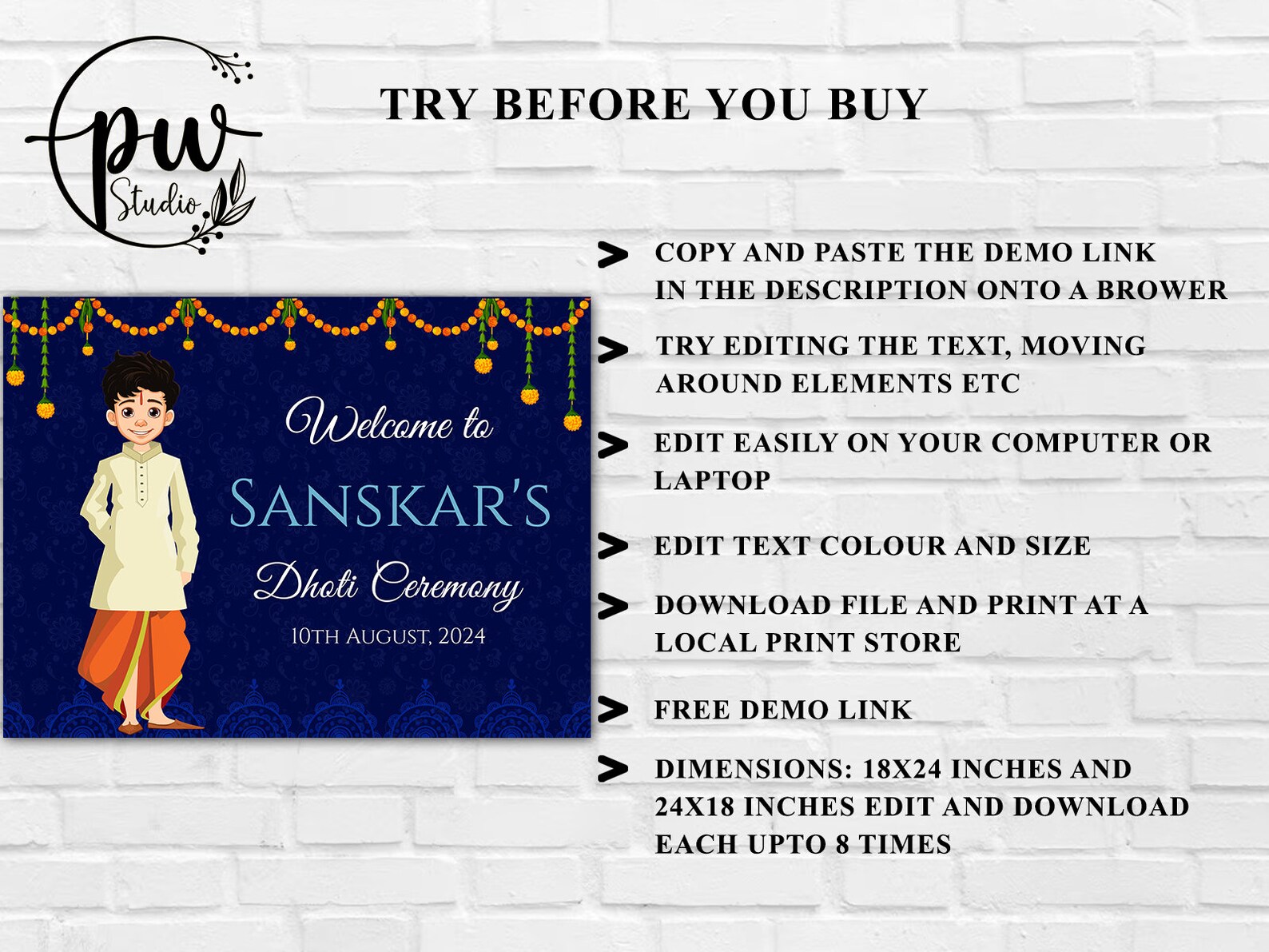 Dhoti Function Welcome Signs & Dothi Function Decor, Dhoti Function ...