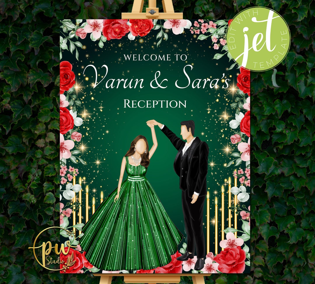 Indian Reception Sign & Indian Wedding Reception Sign, Indian Reception ...