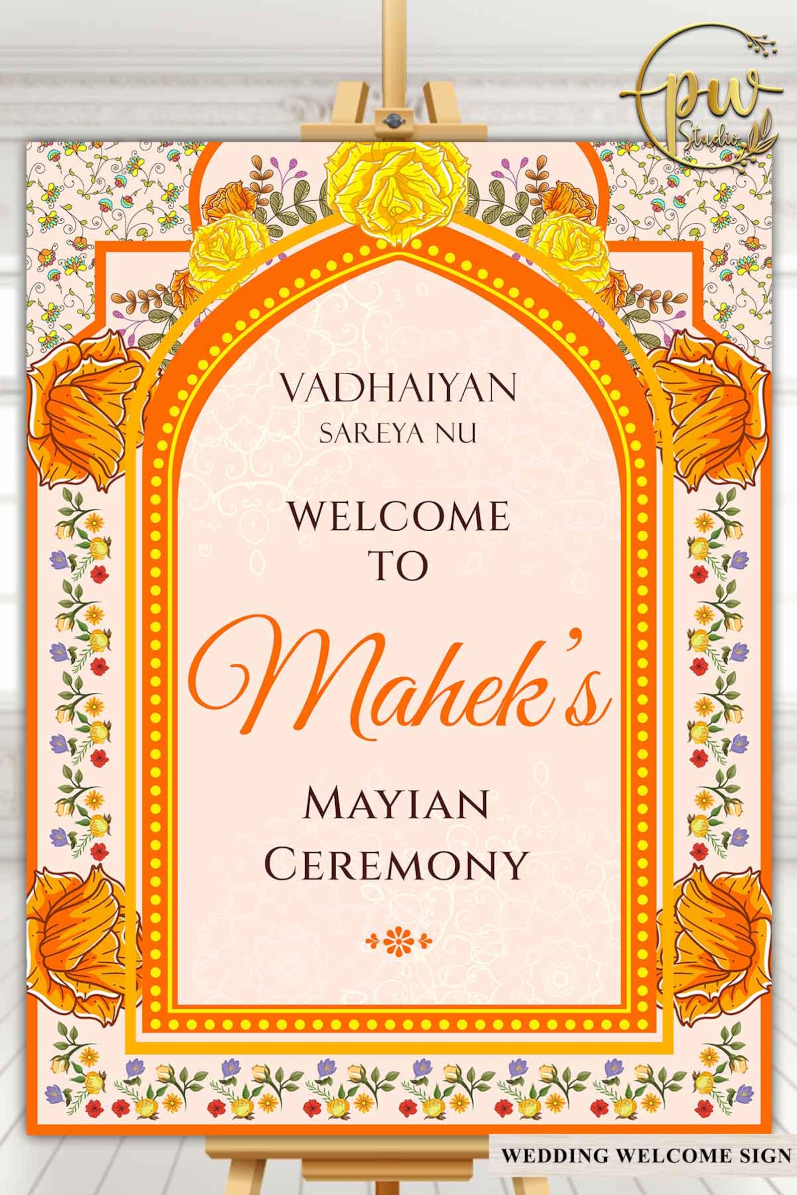 Maiyan Welcome Signs, Maiyan Signs as Haldi Signs, Haldi Welcome Sign ...