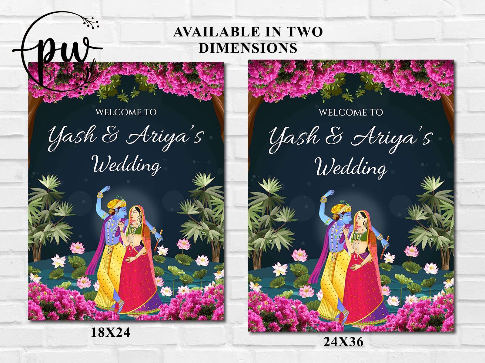 Hindu Wedding Signs & Hindu Welcome Signs, Wedding Welcome Sign Indian ...