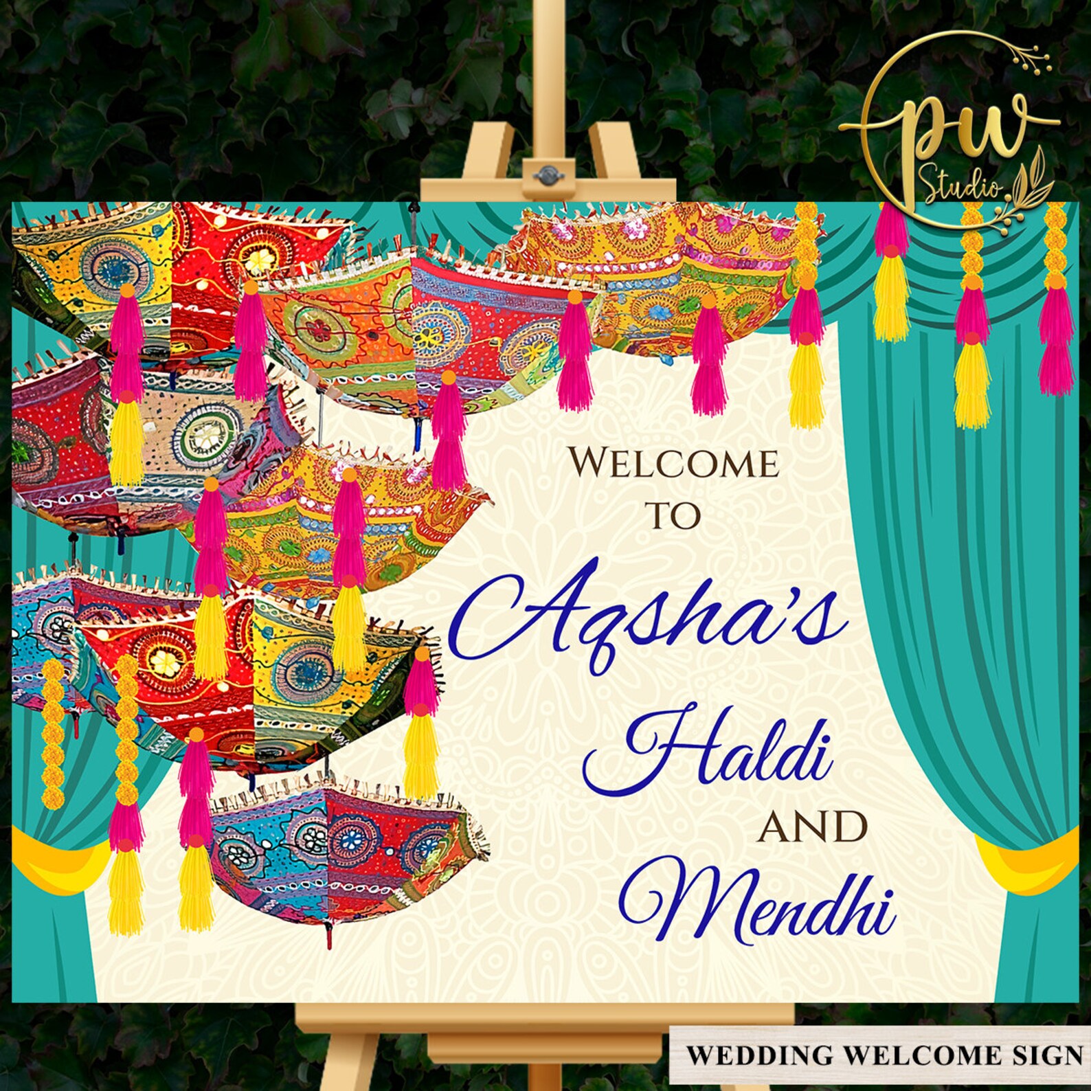 Mehndi Signs as Mehndi Poster, Mendhi Umbrella Desi Decor as Mehendi ...