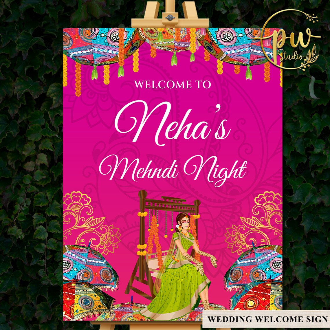 Mehndi Decor Signs as Mehndi Signs, Mendhi Umbrella Decor as Mehendi ...