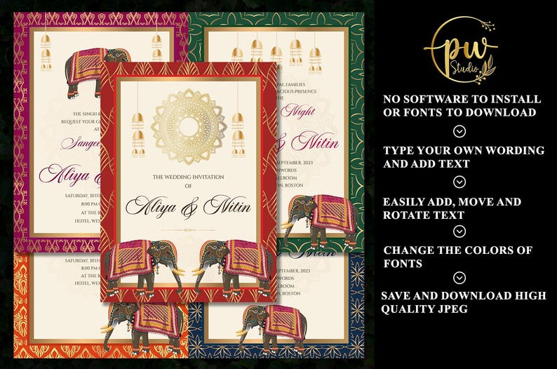 Indian Wedding Invites & Indian Invitations, Hindu Wedding Invitations ...