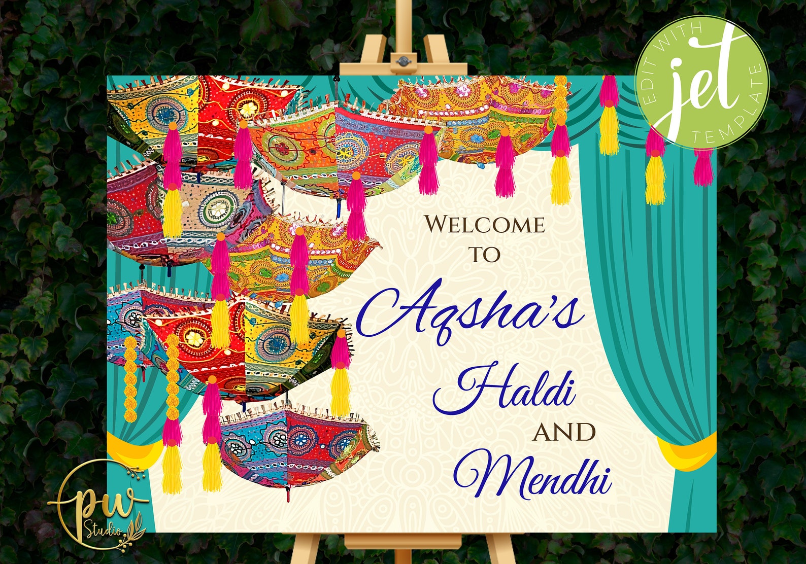 Mehndi Signs as Mehndi Poster, Mendhi Umbrella Desi Decor as Mehendi ...