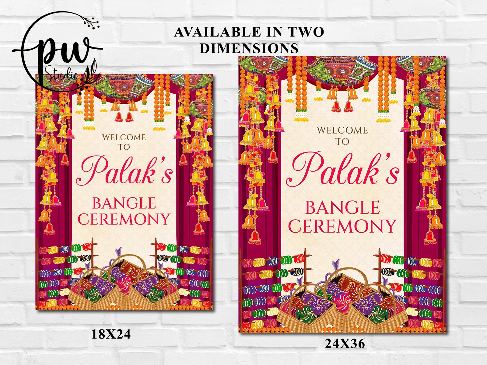 Choora Welcome Signs Bangle Ceremony Signs, Bangle Ceremony Welcome ...