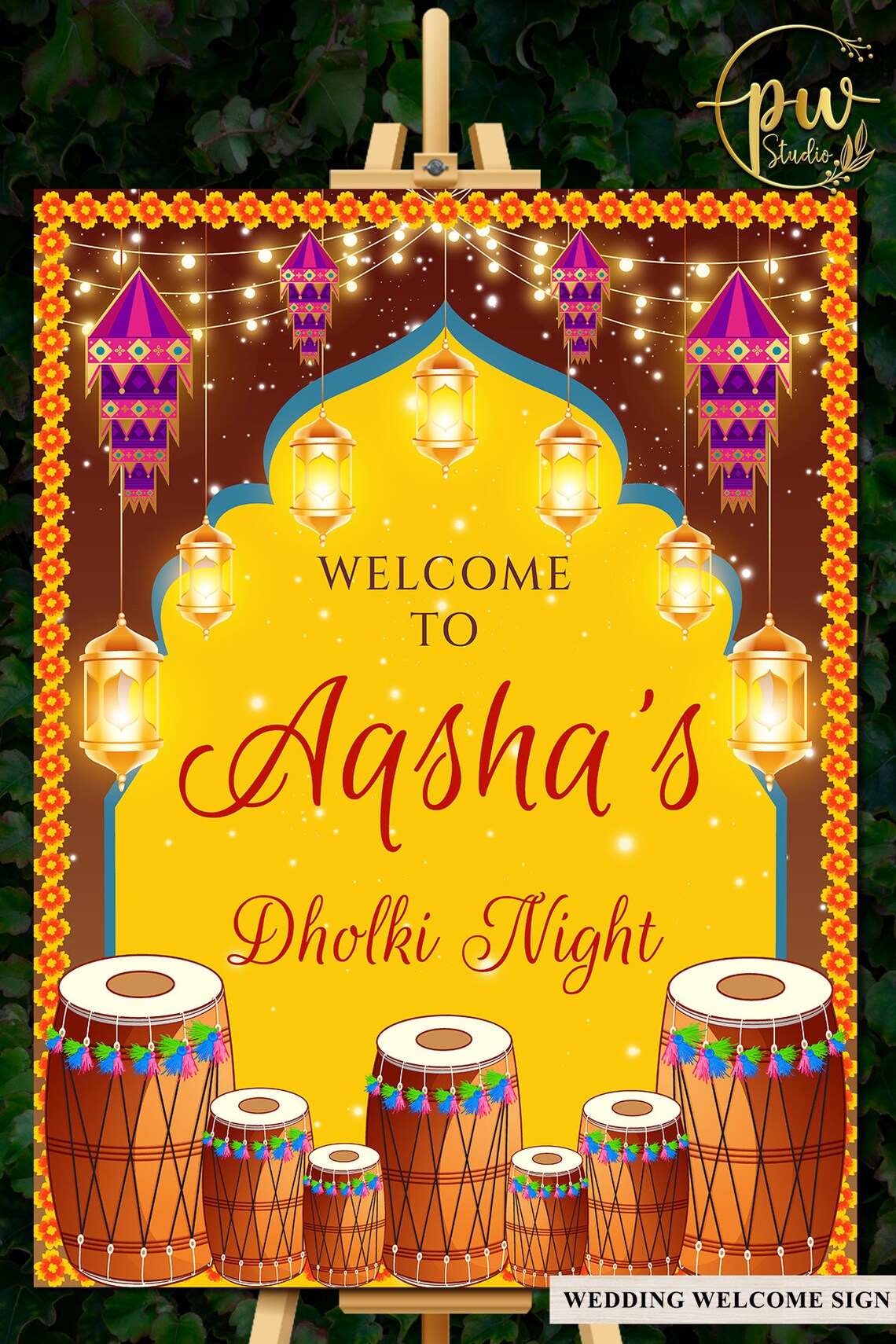 Dholki Decorations & Dholki Welcome Signs, Muslim Dholki Signs as ...