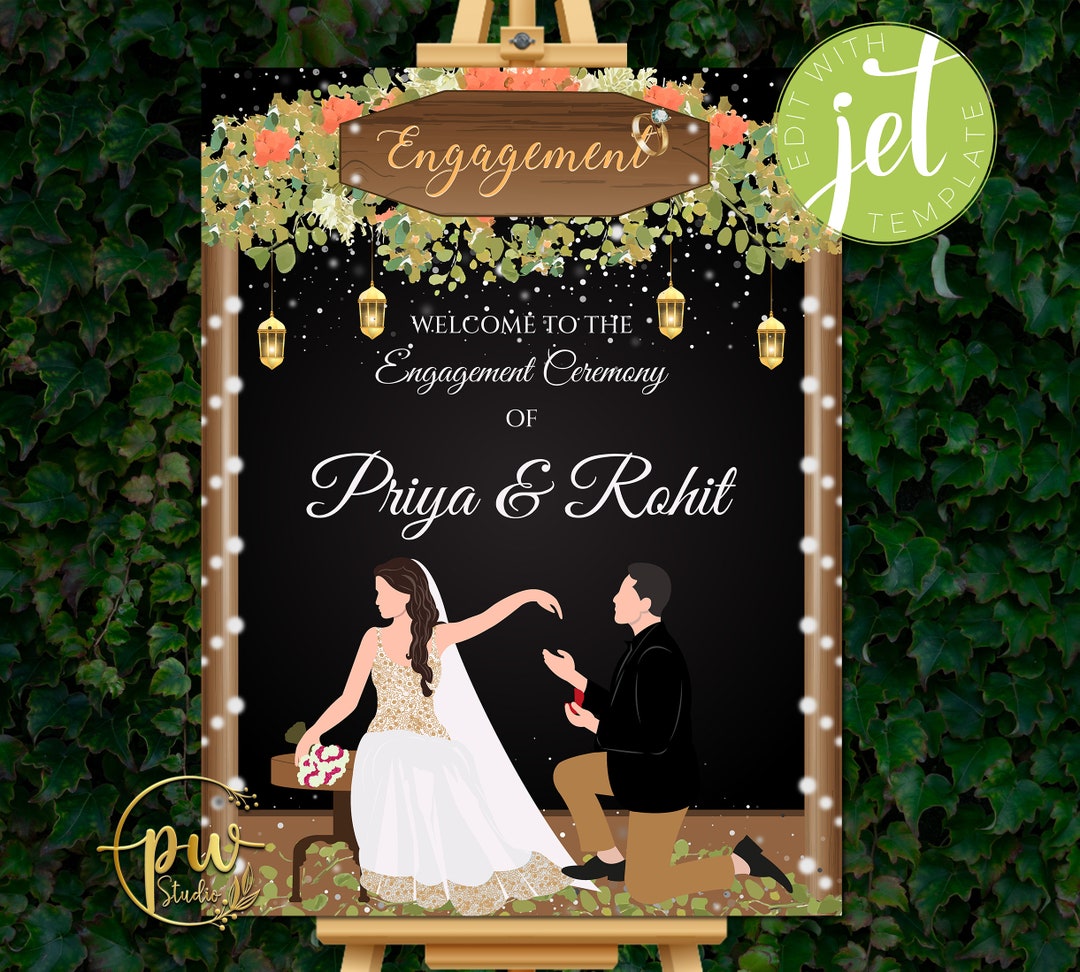 Ring Ceremony Signage Engagement Signage Indian Engagement - Etsy