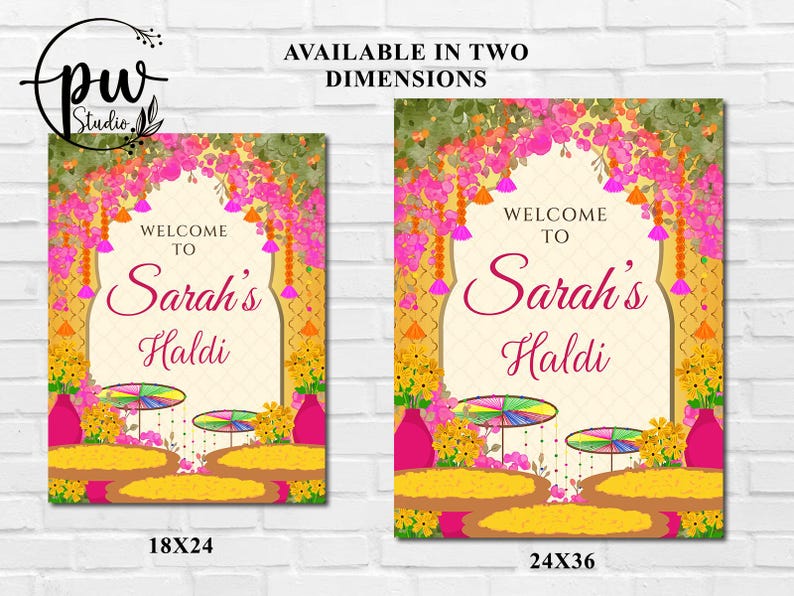 Haldi Decor as Pithi Welcome Signs, Haldi Welcome Signs as Haldi ...