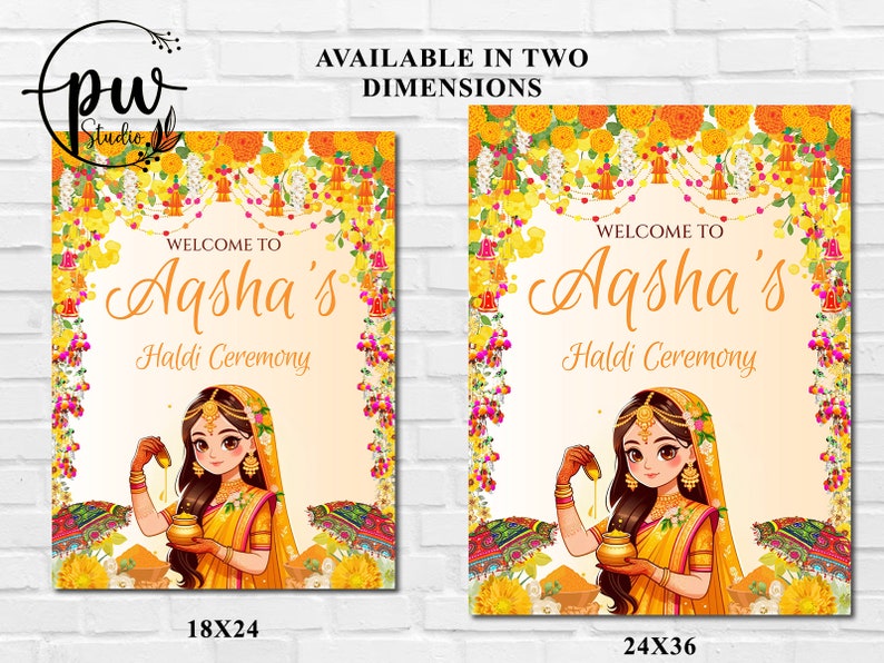 Wedding Haldi Welcome Signs Haldi Decoration, Haldi Posters as Welcome ...