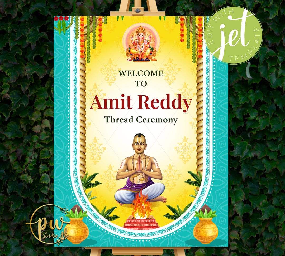 Thread Ceremony Welcome Sign as Upanayanam Welcome Sign, Yagnopavith ...