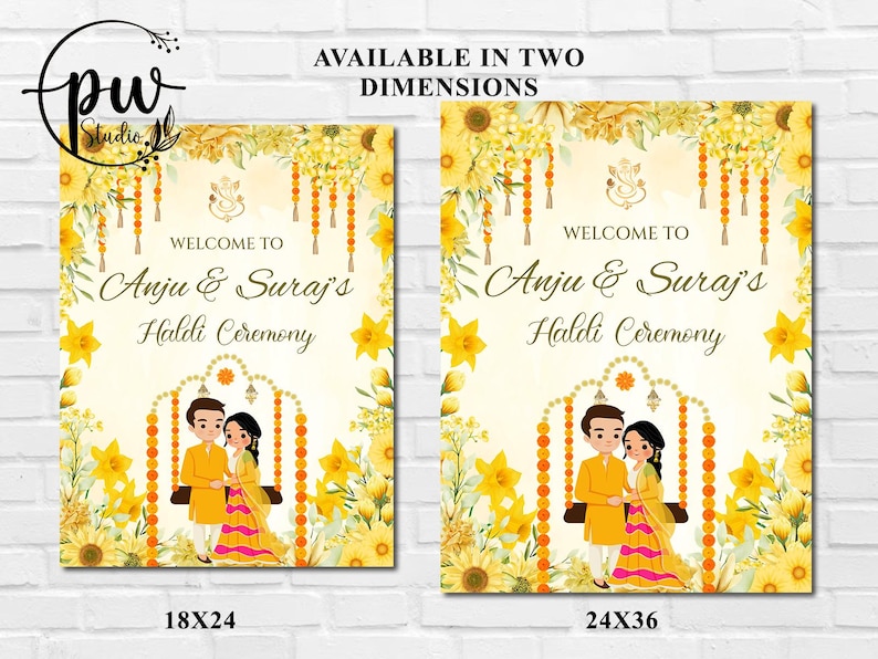 Haldi Welcome Sign, Indian Ceremony Poster (digital Download) - Etsy