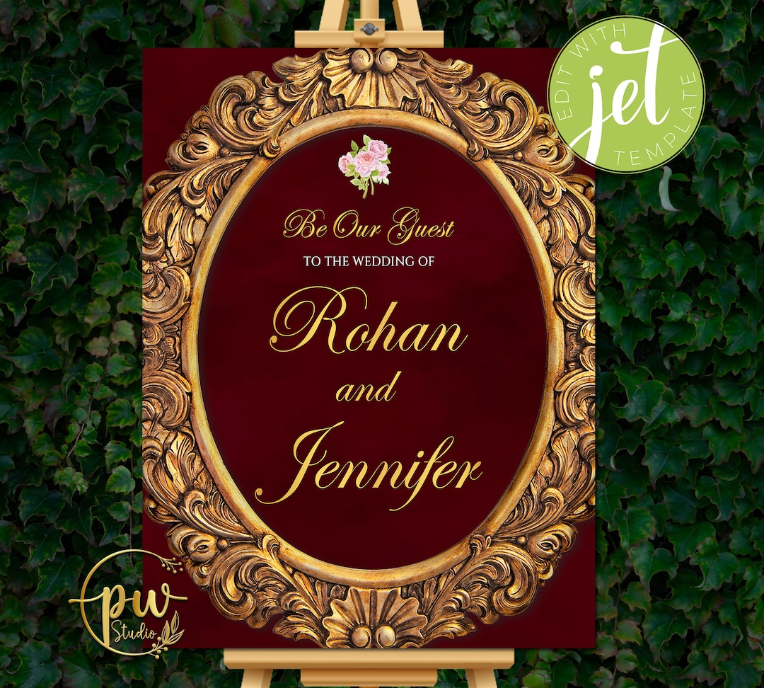 Royal Red Reception Signs Indian Reception Decor Signs - Etsy