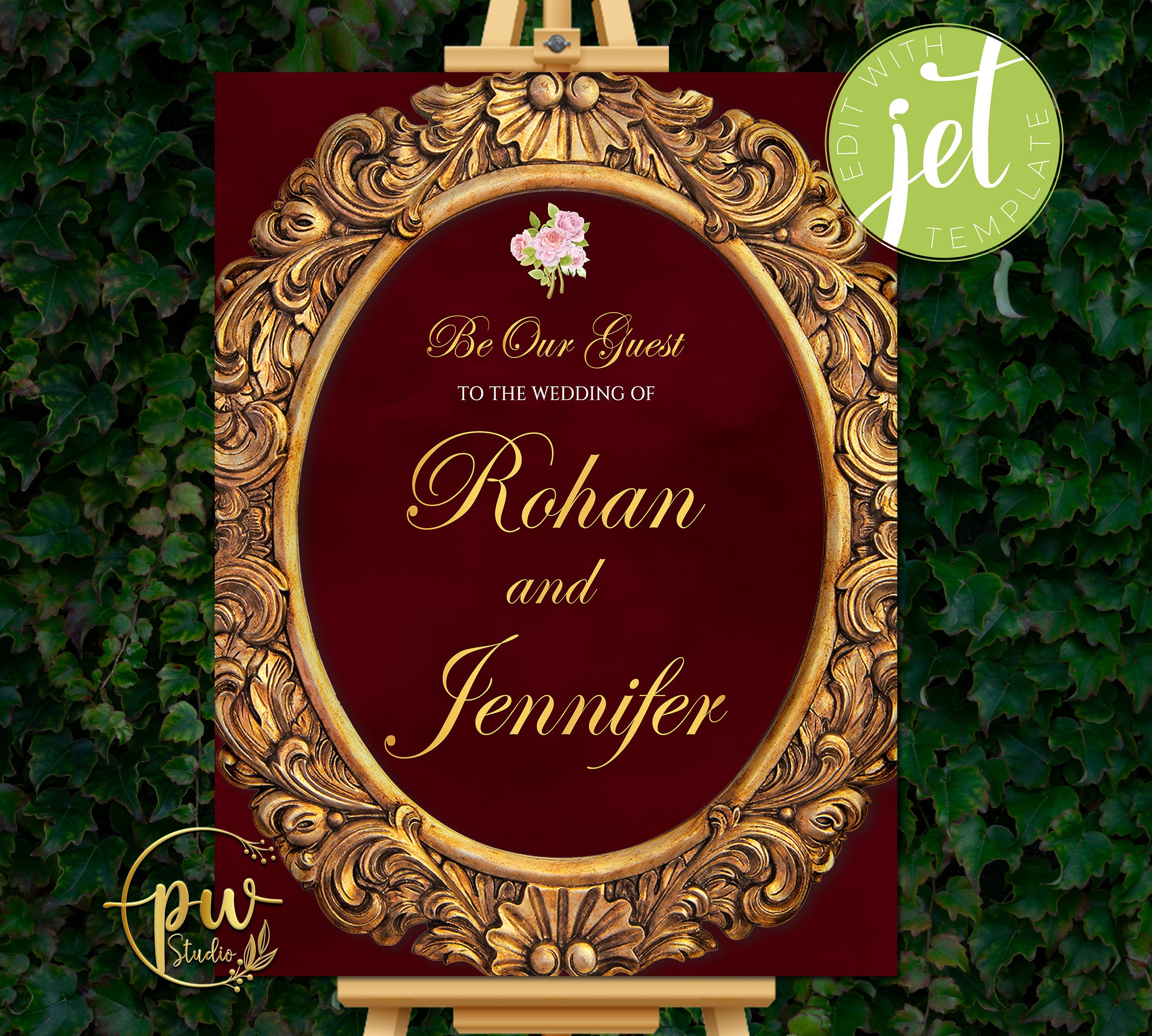 Royal Red Reception Signs Indian Reception Decor Signs - Etsy