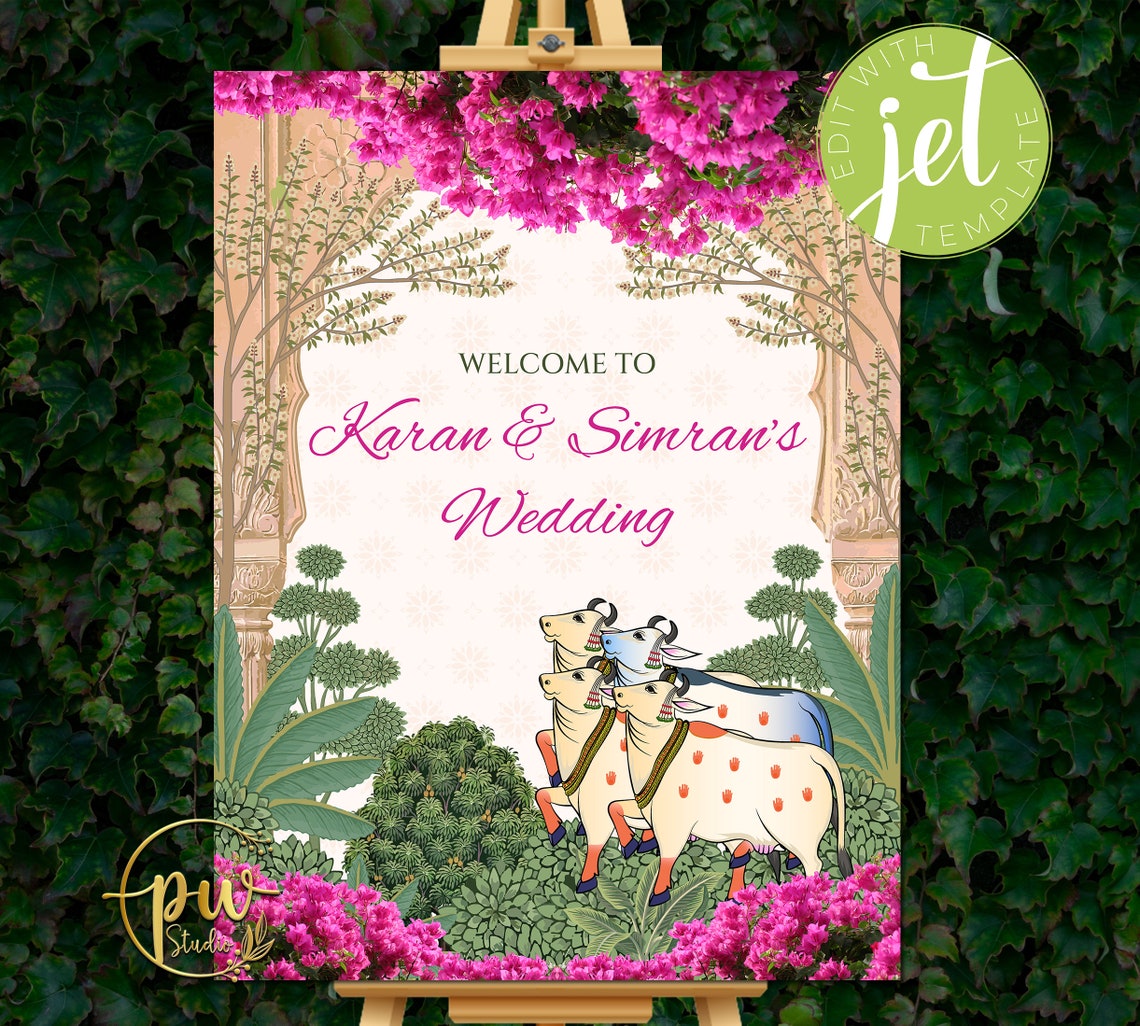 Indian Wedding Poster & Hindu Wedding Sign, Indian Welcome Signs as ...