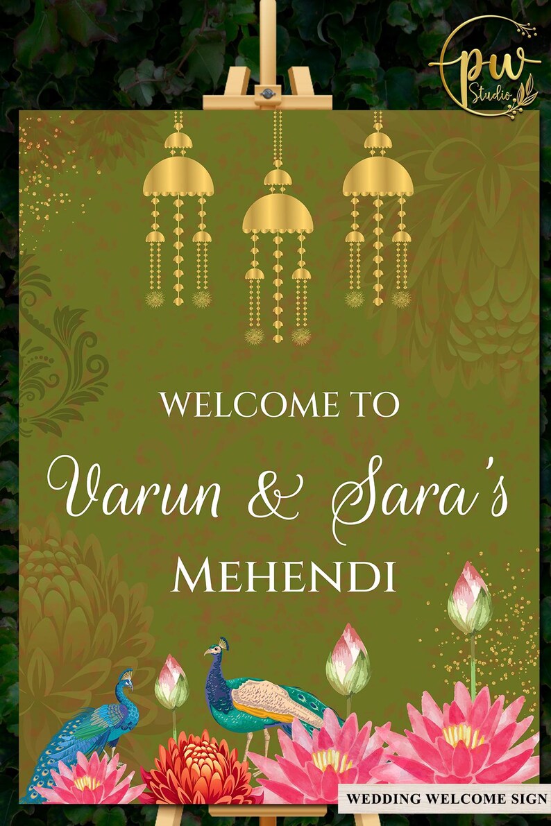 Mehendi Welcome Signs as Mehendi Decor, Mehndi Posters & Mehndi Welcome ...
