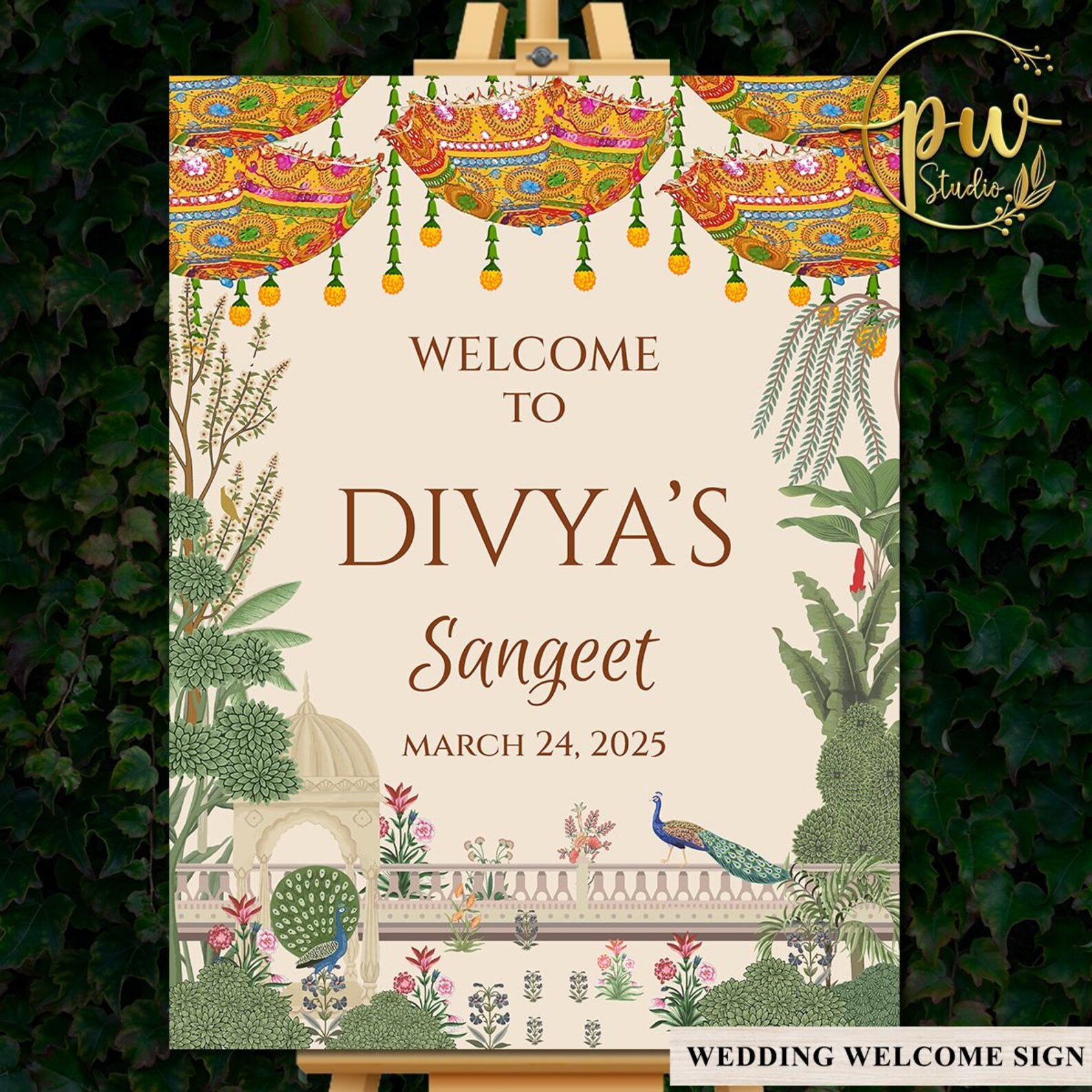 Sangeet Welcome Sign Indian Sangeet Decor, Indian Sangeet Sign as ...