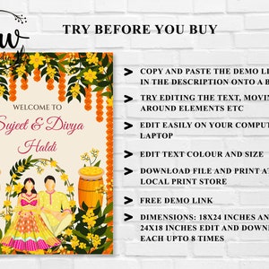 Haldi Posters as Welcome to Haldi Signs & Haldi Welcome Signs, Haldi ...