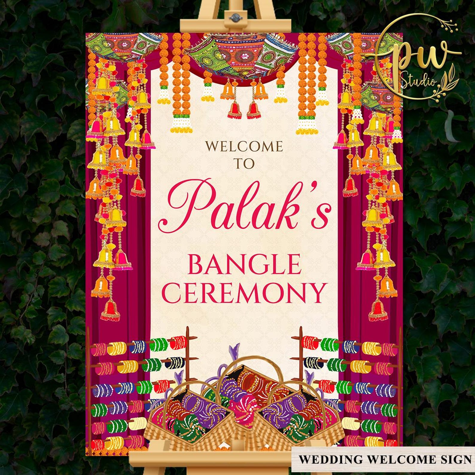 Choora Welcome Signs Bangle Ceremony Signs, Bangle Ceremony Welcome ...