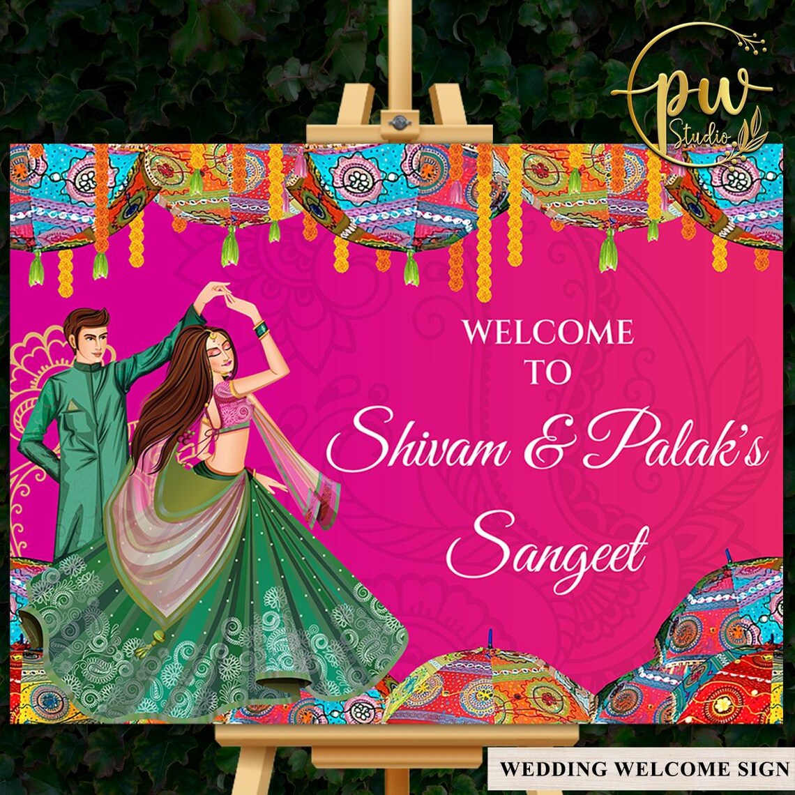 Sangeet Welcome Board Sangeet Wedding Sign, Sangeet Welcome Sign ...