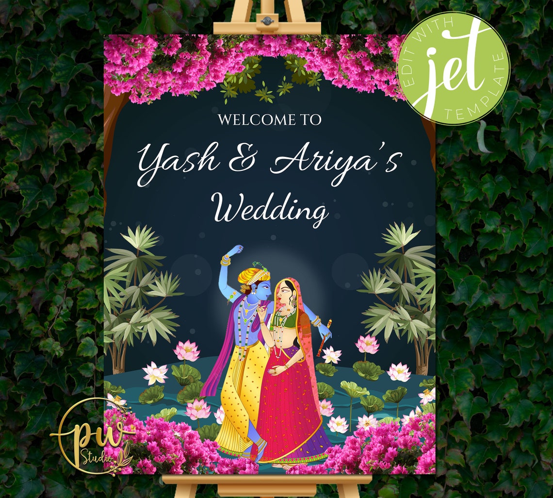 Hindu Wedding Signs & Hindu Welcome Signs, Wedding Welcome Sign Indian ...