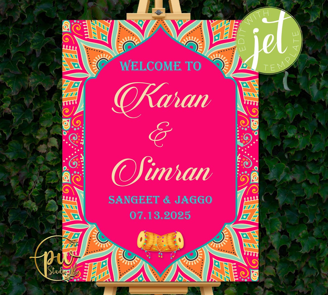 Jago Welcome Sign as Jago Signs, Punjabi Wedding Sign as Jaggo Party ...