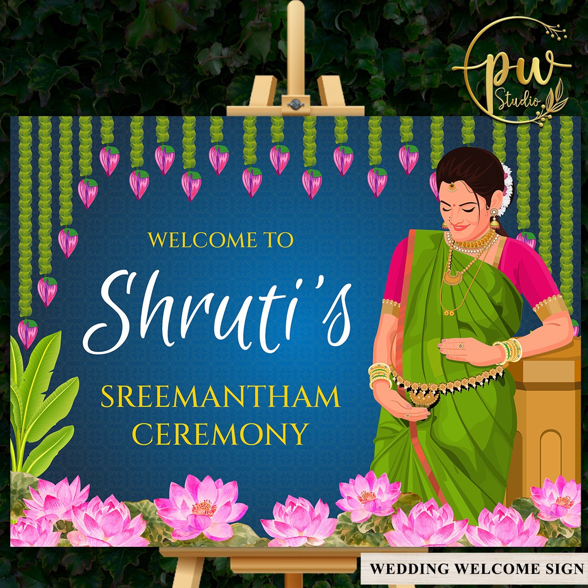 Seemantham Welcome Sign Sreemantham Welcome Sign, Indian Baby Shower ...