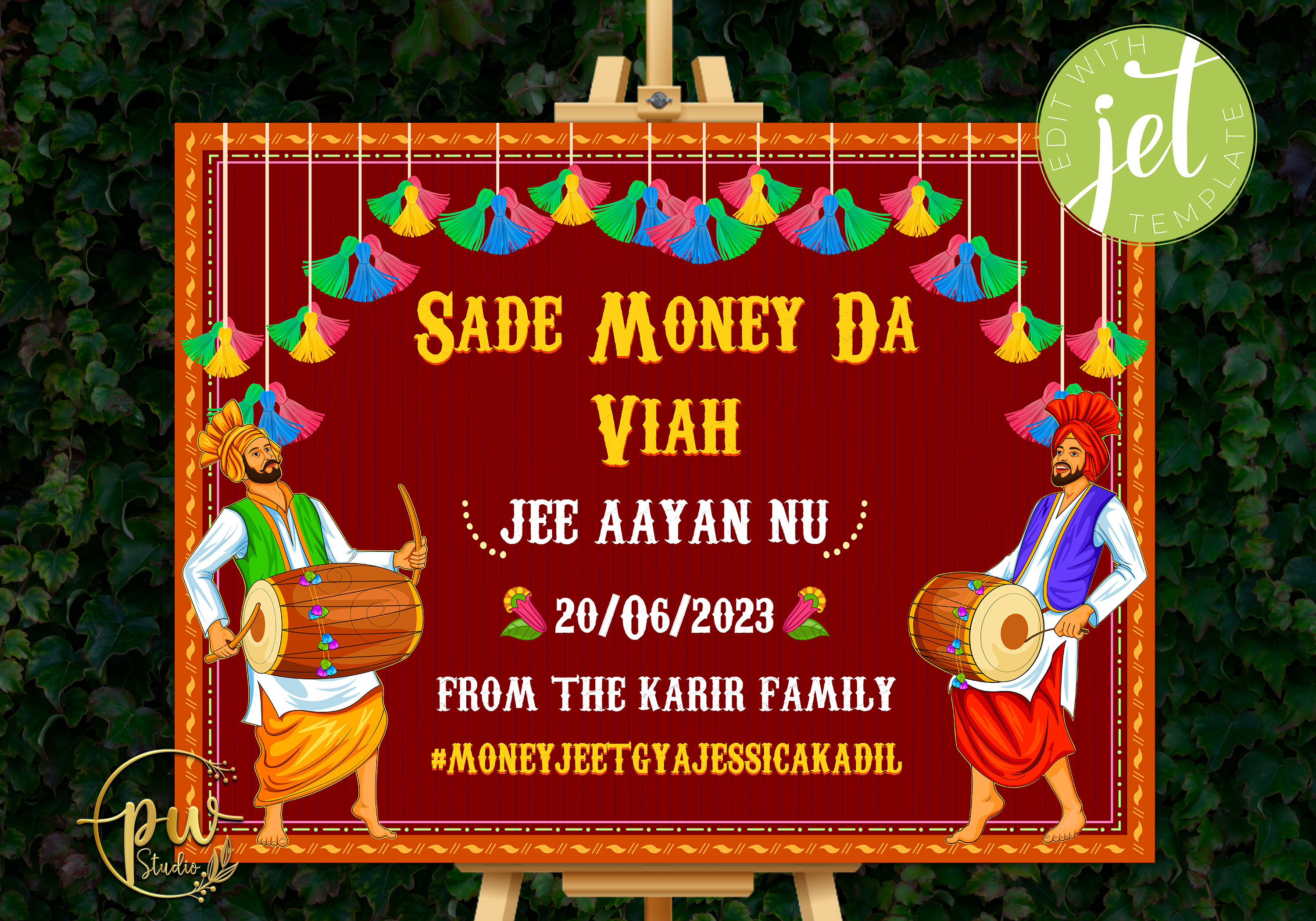 Sade Munde Da Viah, Punjabi Wedding Welcome Sign as Punjabi Decor Sign ...