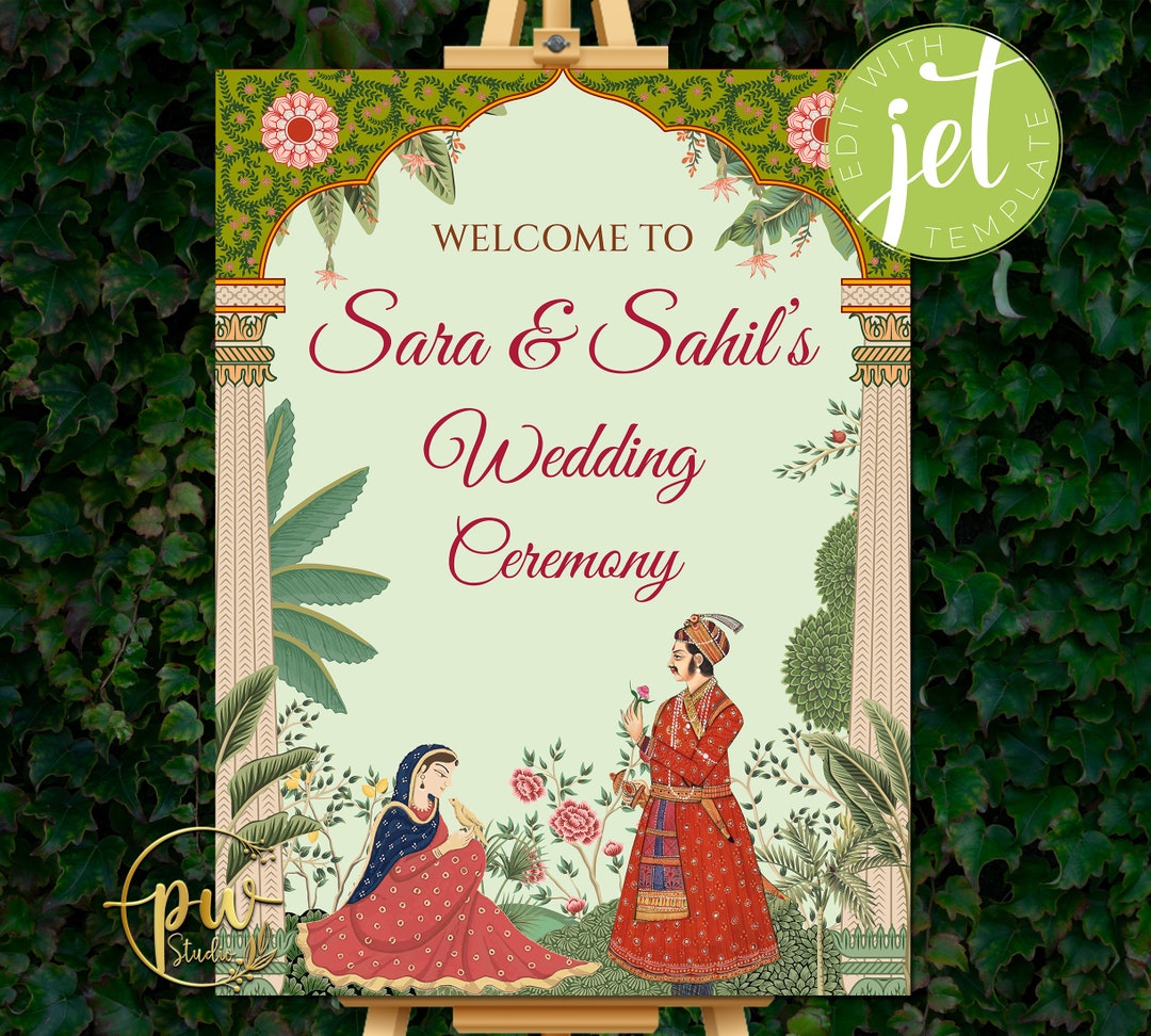 Indian Wedding Welcome Sign Indian Wedding Decor, Hindu Wedding Signs ...