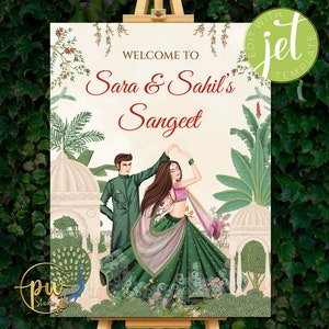 Indian Sangeet Signs Welcome to Sangeet Decor, Sangeet Welcome Sign ...