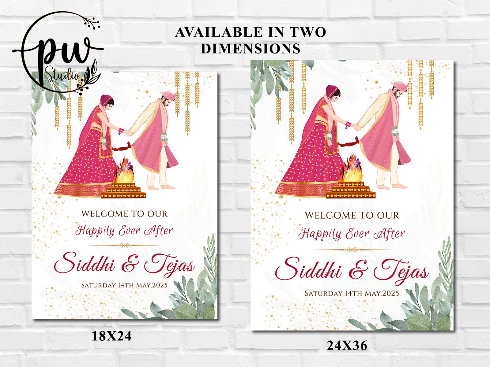 Indian Wedding Welcome Sign Hindu Welcome Sign, Hindu Wedding Sign ...