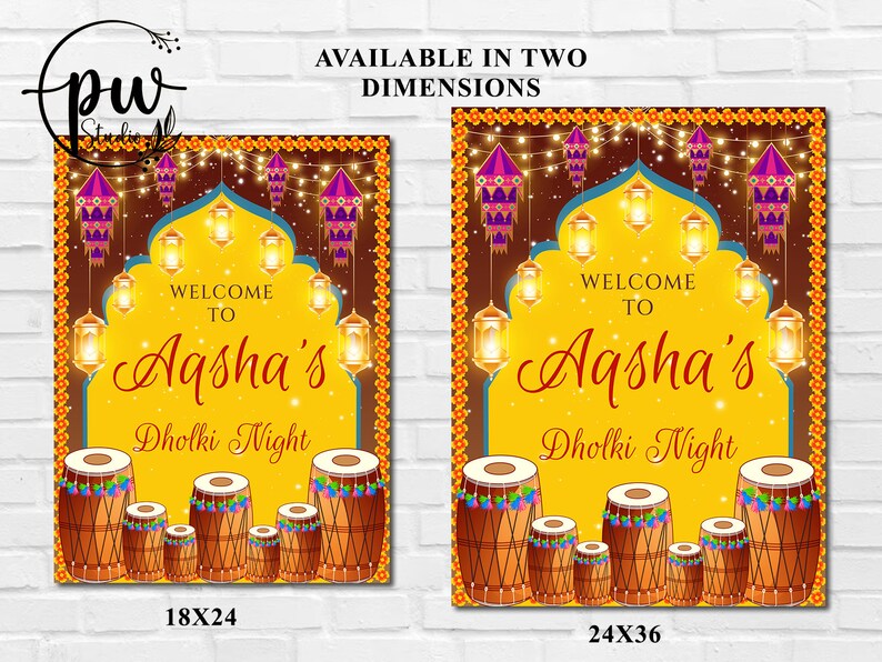 Dholki Decorations & Dholki Welcome Signs, Muslim Dholki Signs as ...